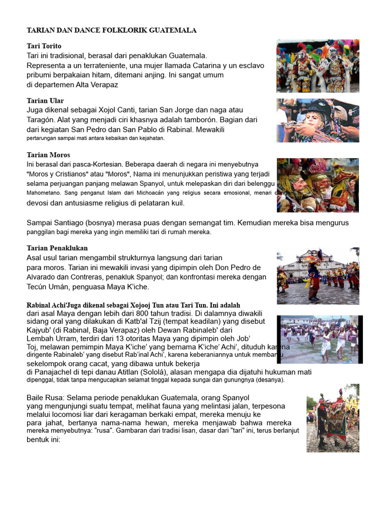 Tarian Folklorik Tradisional Guatemala | PDF