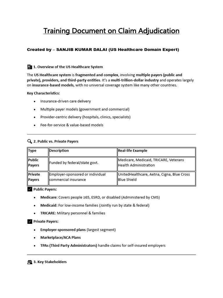 Training Document On Claim Adjudication 1752158103 | PDF | Medicare ...