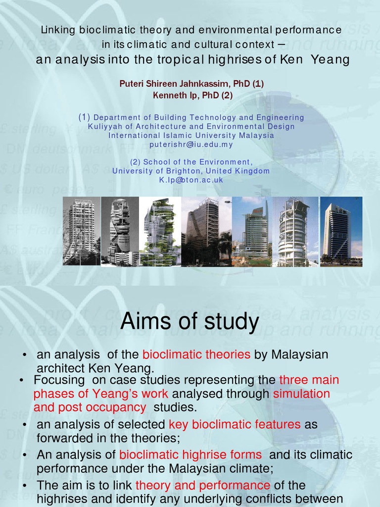 Linking Bioclimatic Theory and Performance: An Analysis of Key ...