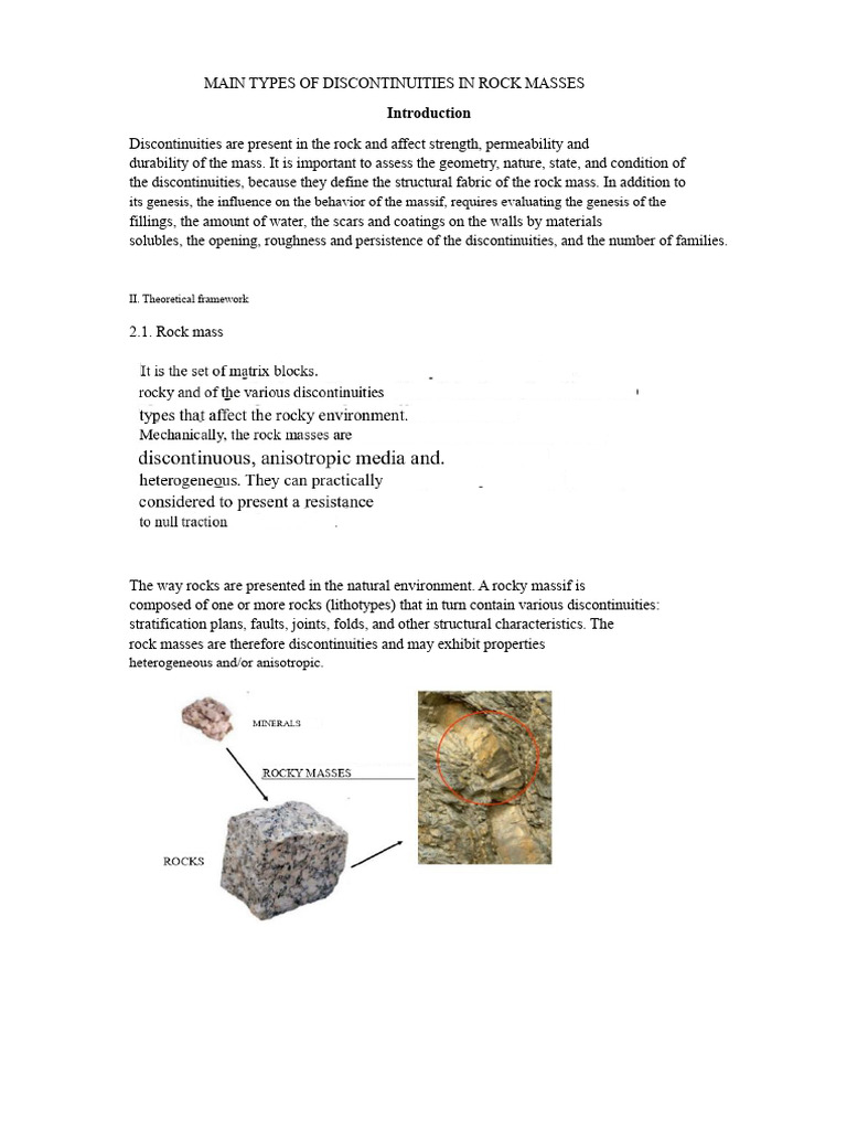 Types of Discontinuities 1 of 2 | PDF | Rock (Geology) | Sedimentary Rock
