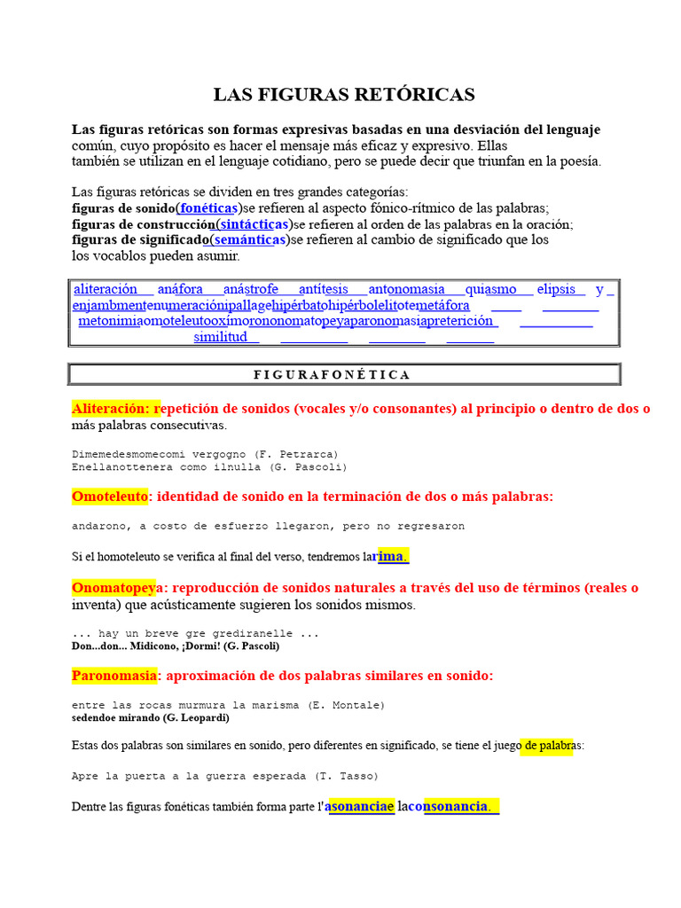 Figuras Retóricas en la Poesía | PDF | Sintaxis | Metáfora