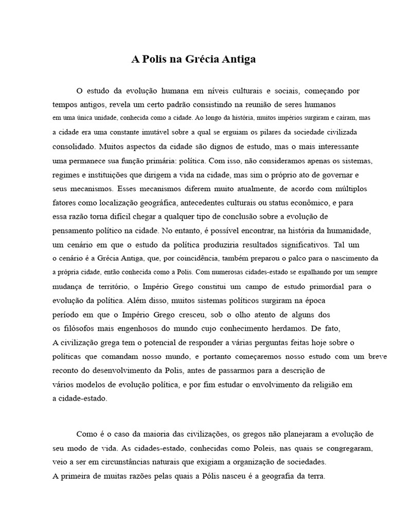 A Evolução da Polis na Grécia Antiga | PDF | Democracia | Ideologias ...