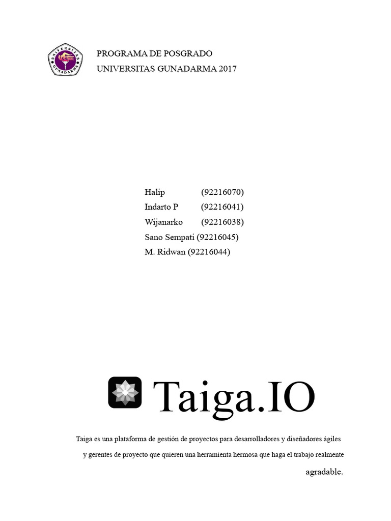 Taiga: Gestión de Proyectos Ágiles | PDF | Gestión de proyectos ...