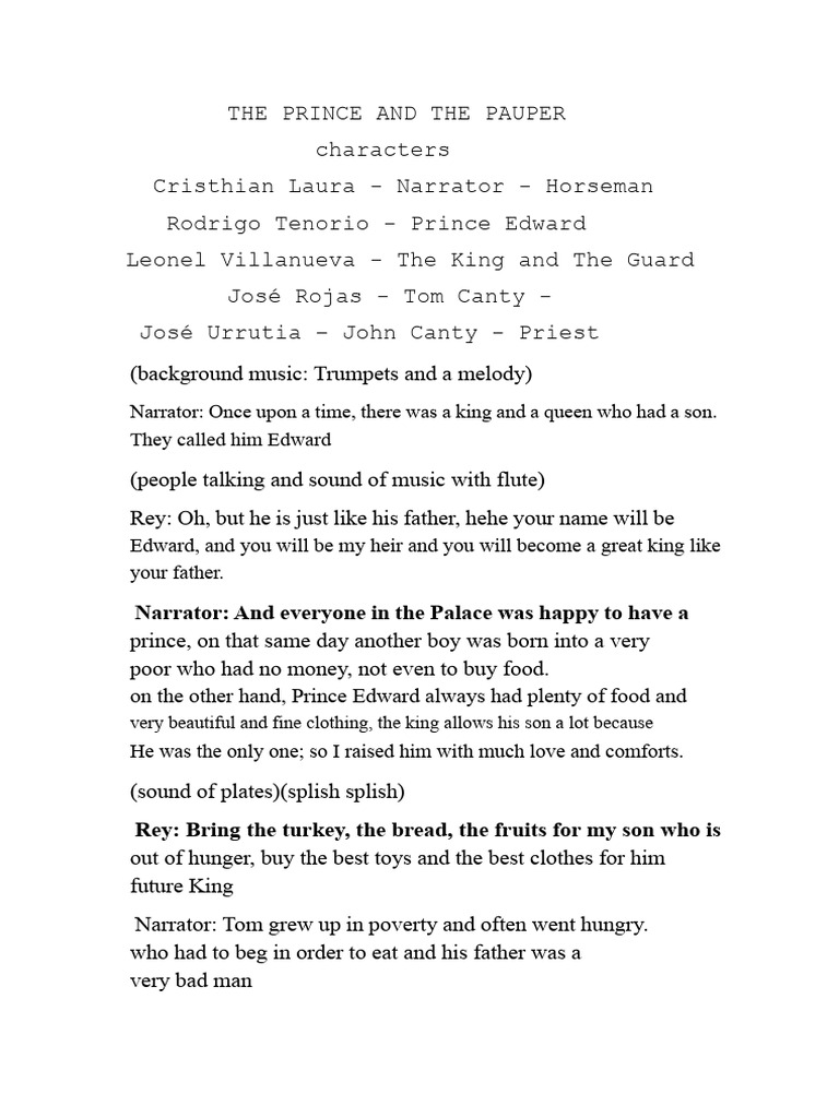 The Prince and The Pauper | PDF | The Prince And The Pauper