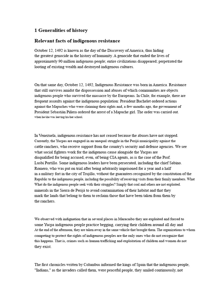 Indigenous Resistance in America | PDF