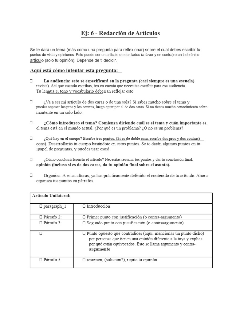 Notas para La Redacción de Artículos | PDF