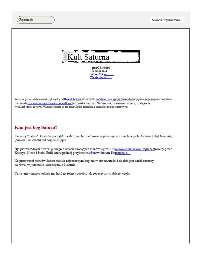 Kult Saturna | PDF