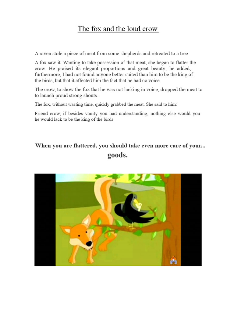 Fable - The Fox and The Shouting Crow | PDF