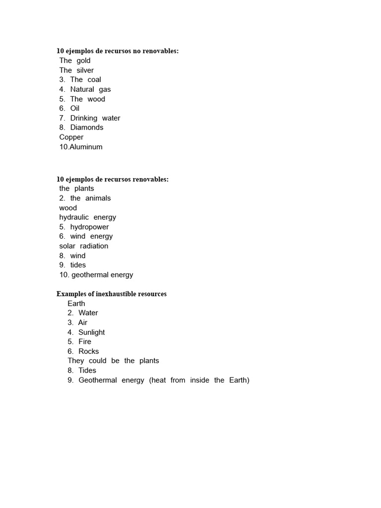 10 Examples of Non-Renewable Resources | PDF