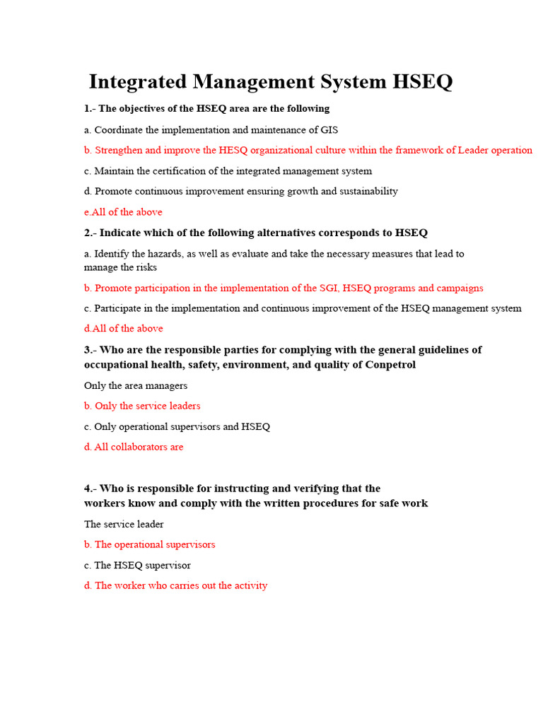 Induction Integrated Management System HSEQ | PDF | Occupational Safety ...