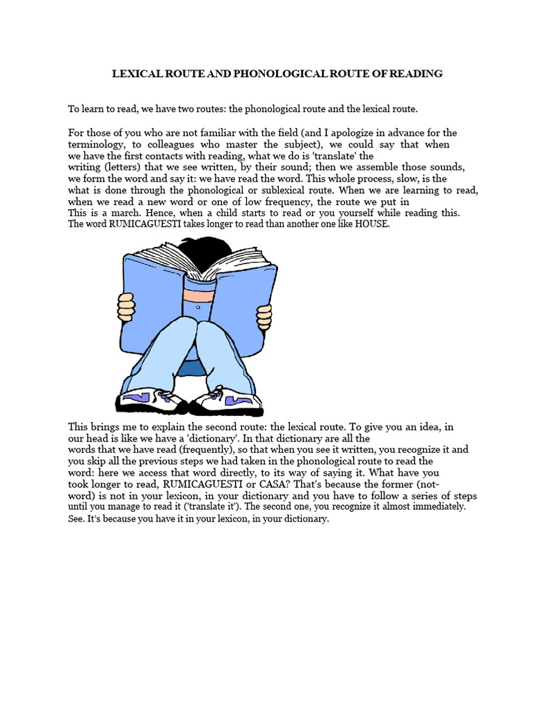 Lexical Route and Phonological Route of Reading | PDF