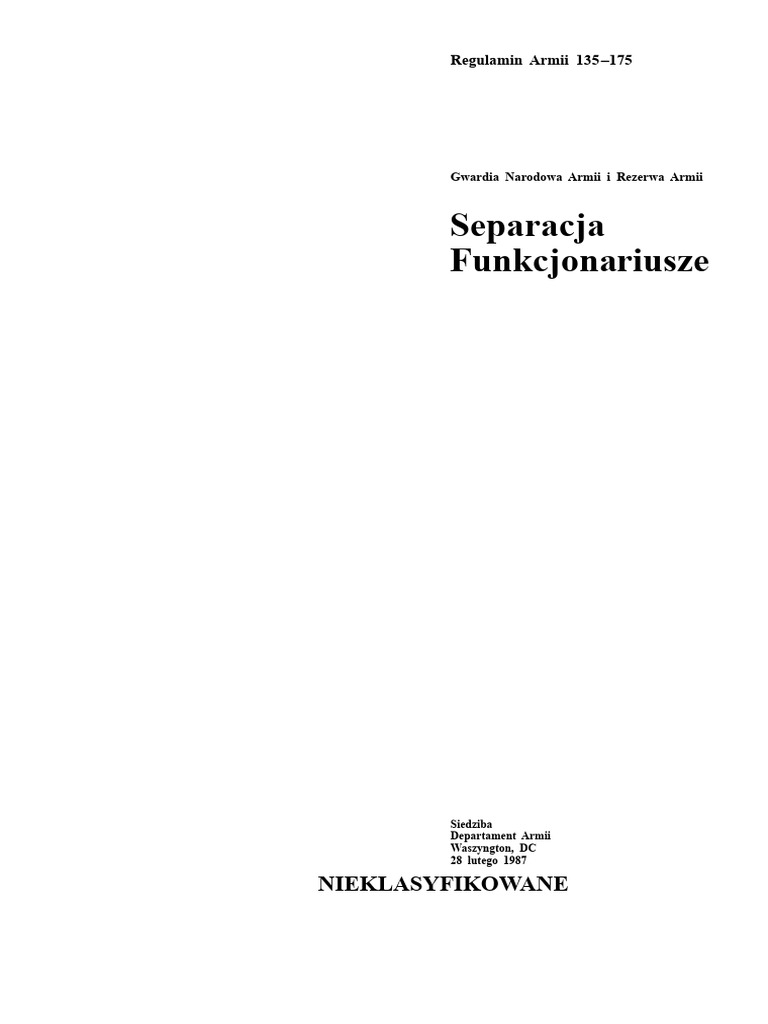 Ar 135-175 Separacja Oficerów | PDF