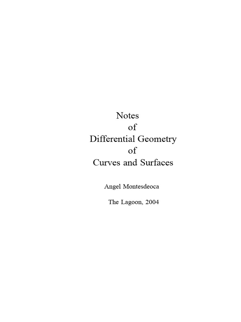 Differential Geometry of Curves and Surfaces | PDF | Curve | Geometric ...