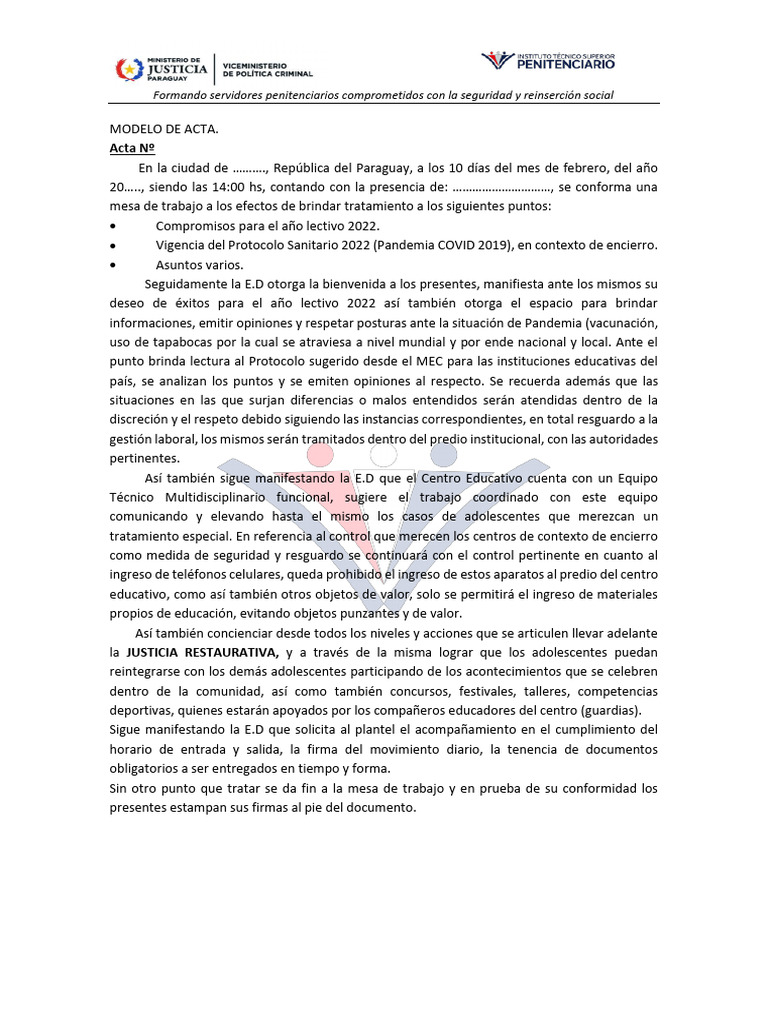 Modelo de Acta | PDF