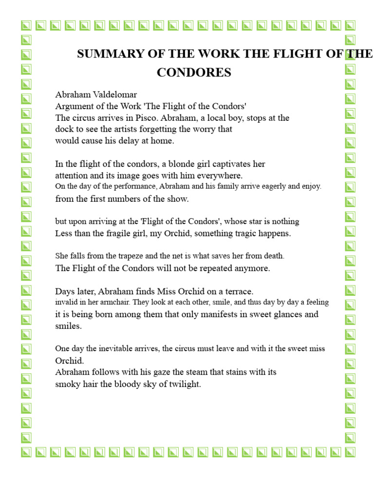 Summary of The Work The Flight of The Condors | PDF