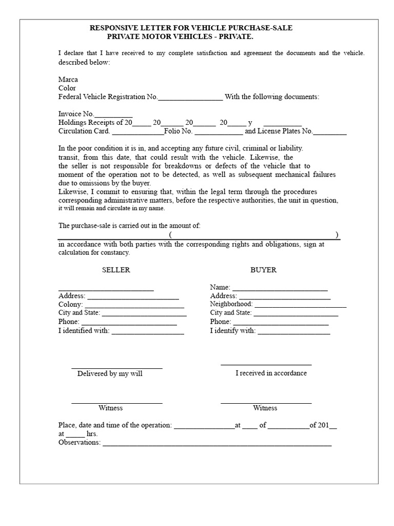 Purchase-Sale Disclaimer Letter | PDF