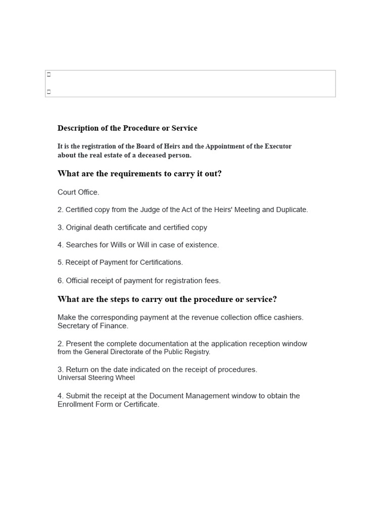 Self-Declaration of Heirs and Appointment of Executor | PDF