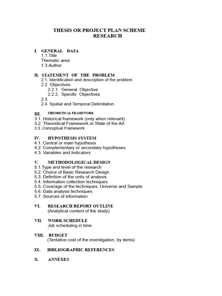Thesis Plan Outline (Thesis I) | PDF