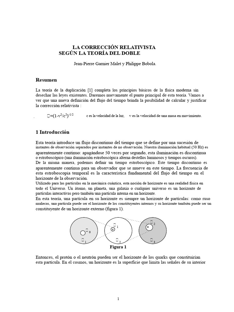 Corrección Relativista y Teoría de Duplicación | PDF | Hora | Teoría de ...