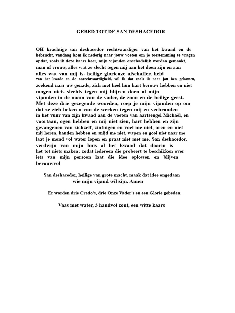 Gebed Tot San Deshacedor | PDF