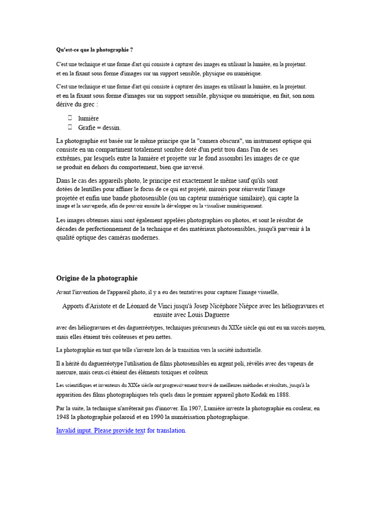 Évolution de la photographie | PDF | Imagerie | Vision