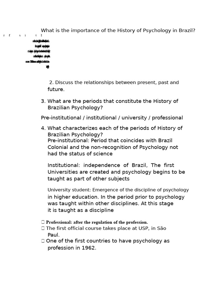 History of Psychology in Brazil | PDF | European Colonization Of The ...