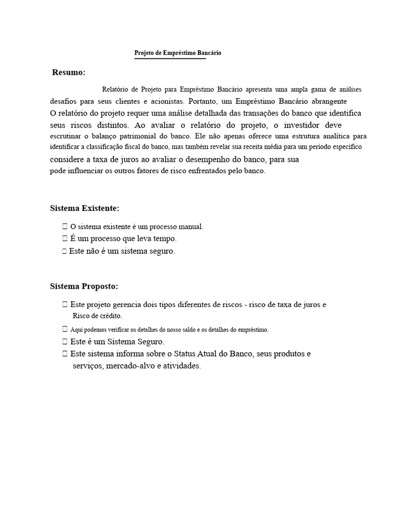Relatório Do Projeto de Empréstimo Bancário | PDF