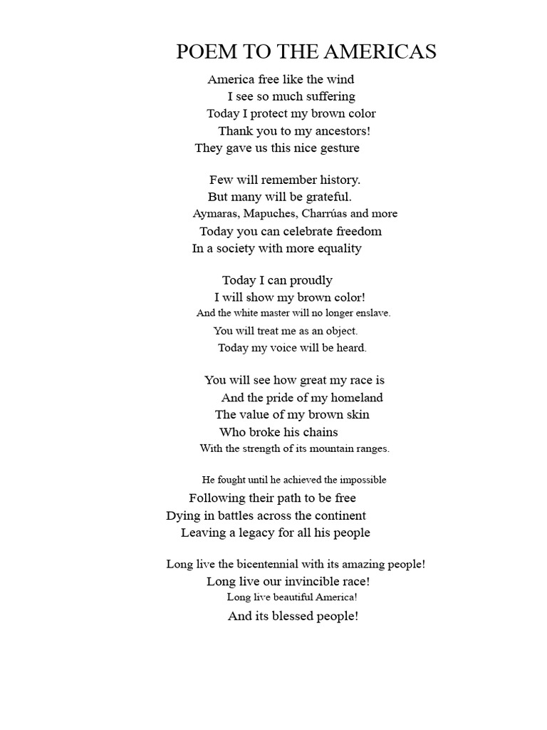 My American Race Poem Camila | PDF