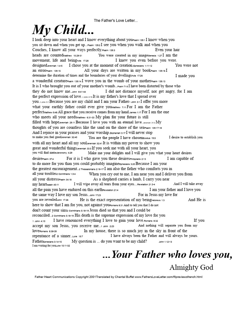 The Father's Love Letter | PDF | Religious Belief And Doctrine | Theology