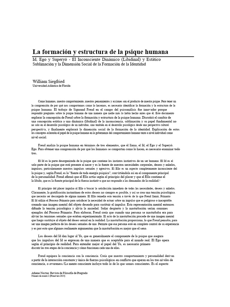 La Formación y Estructura de La Psique Humana PDF | PDF | Mente ...