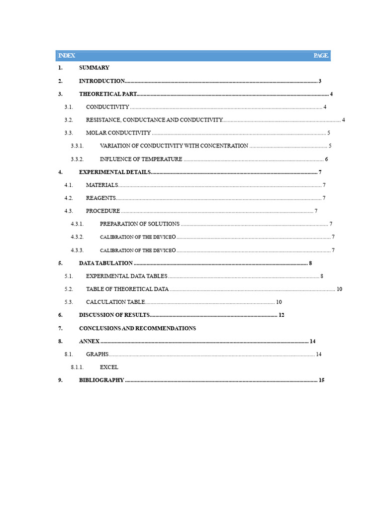 Report No. 13 Conductivity of Electrolytic Solutions 1 | PDF ...