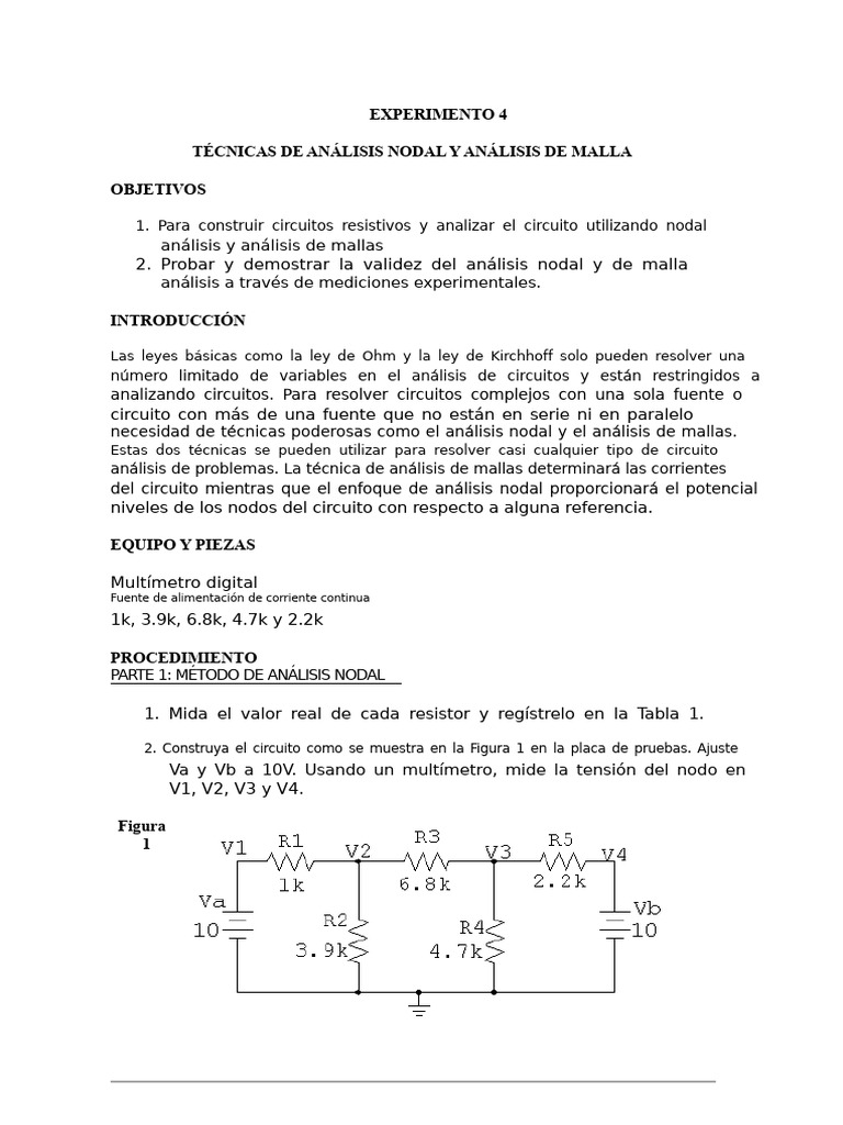 Análisis Nodal y de Malla en Circuitos | PDF | Red eléctrica | Electricidad