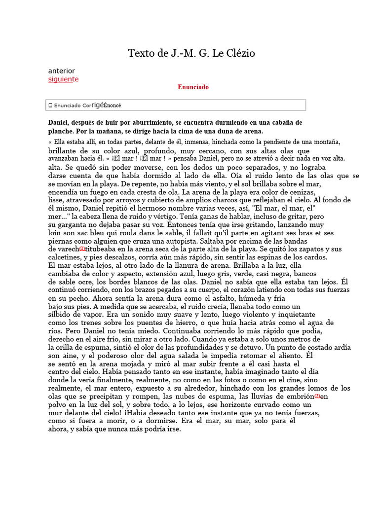 Daniel y el Mar | PDF | Verbo | Mar