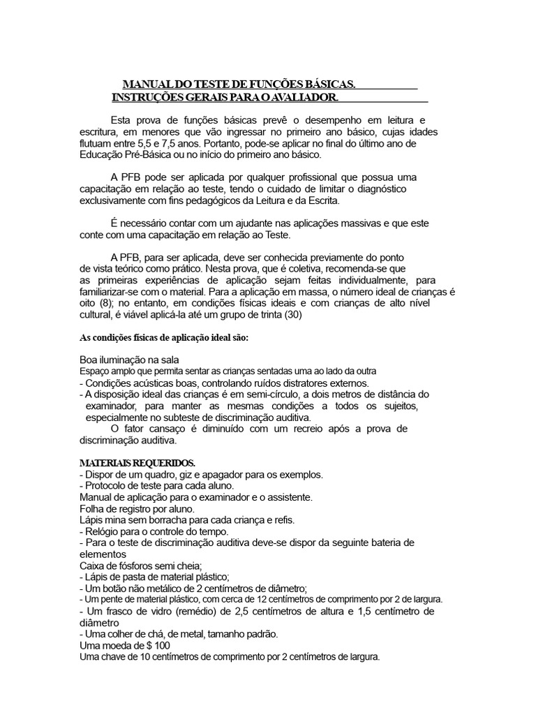 Manual de Teste de Funções Básicas e Protocolo | PDF | Triângulo