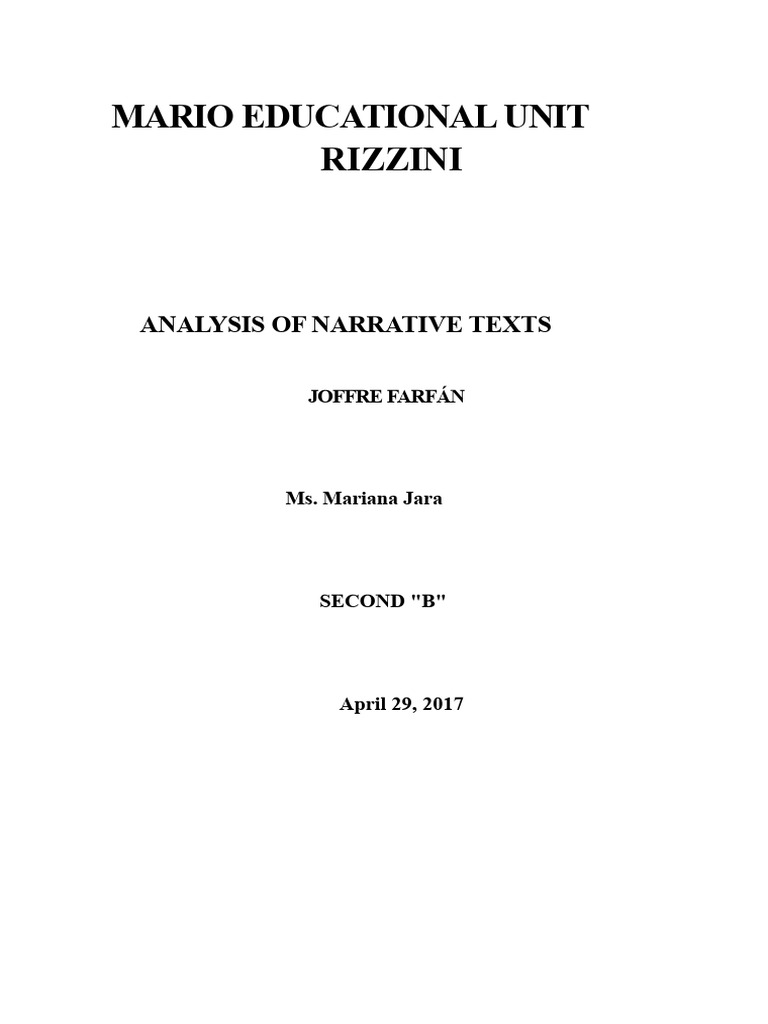Analysis of Narrative Texts | PDF | Latin American Literature