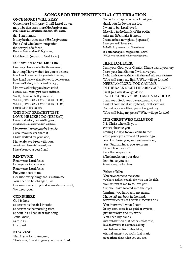 Penitential Celebration Songs Collection | PDF | Penance | Jesus