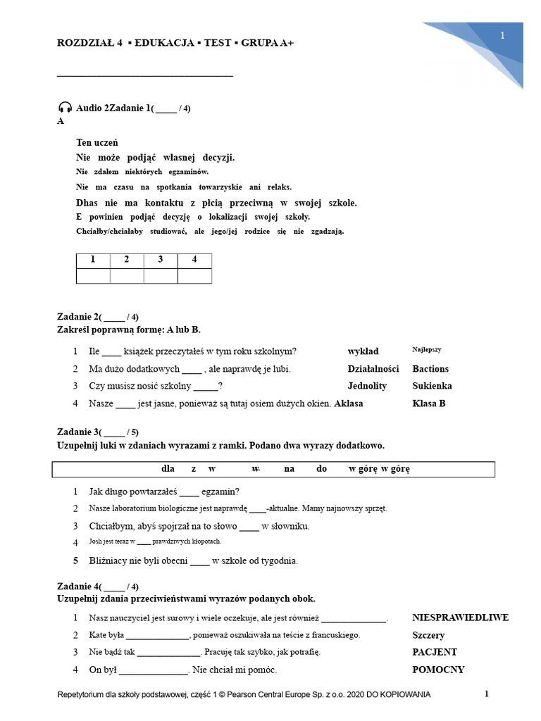 English Language Test Unit 4 | PDF