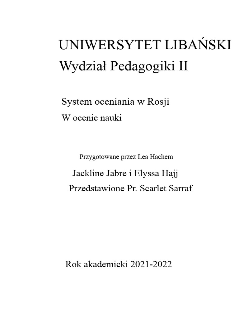 Edukacja W Rosji | PDF