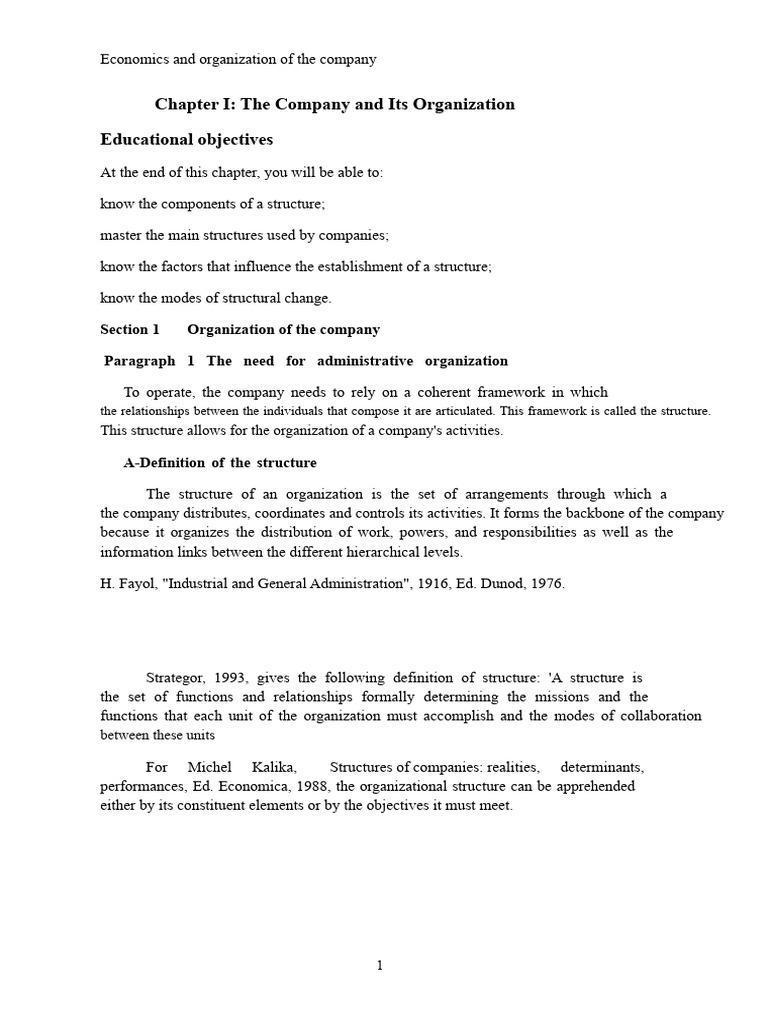 Course S1 Organization of The Company | PDF | Inventory | Hierarchy