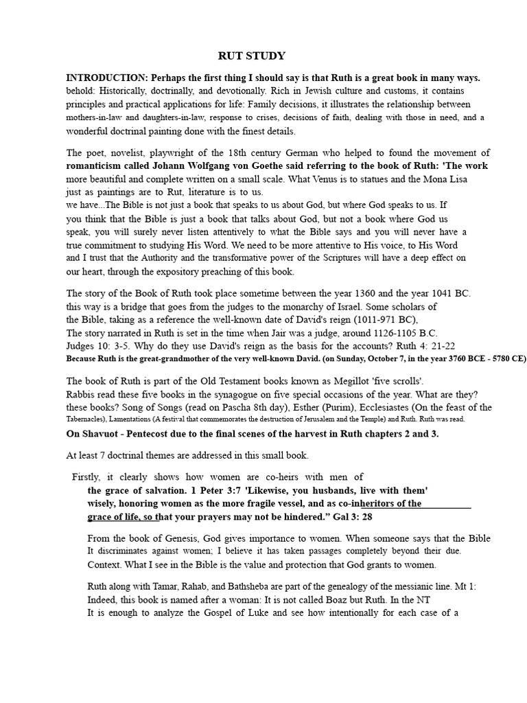 Introduction To The Book of Ruth and Decision Making in The Midst of ...