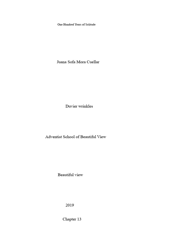 chapter 13 100 years of solitude | PDF
