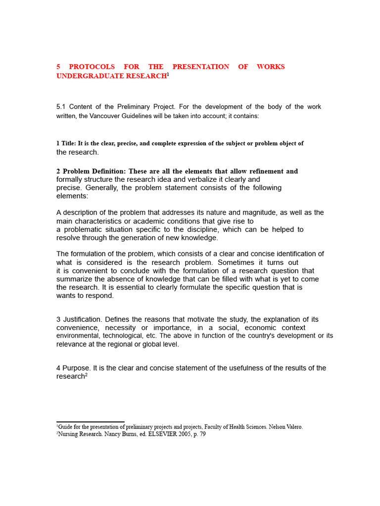 5 Protocols For Presenting Undergraduate Research Projects | PDF | Methodology | Hypothesis