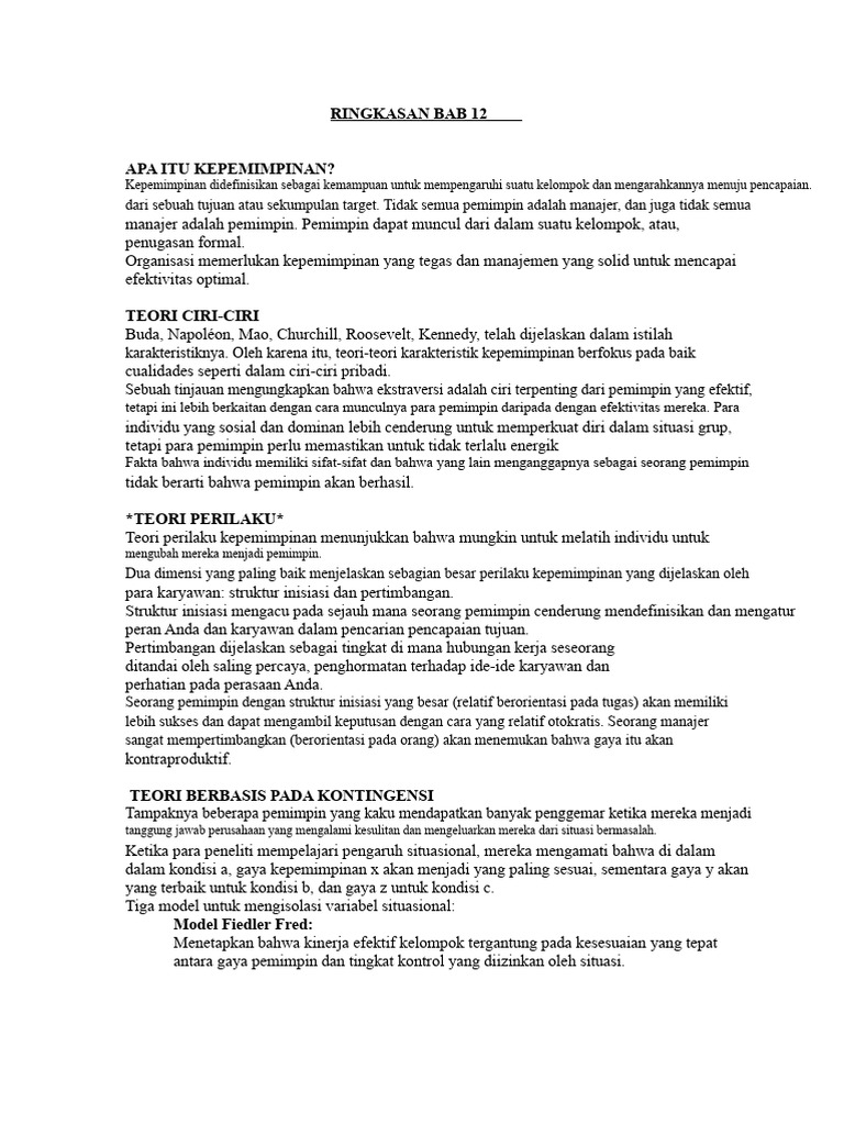 Ringkasan Bab 12 | PDF