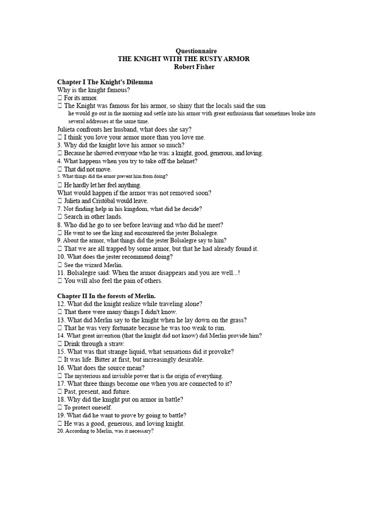 The Knight's Journey to Self-Discovery | PDF | Knowledge | Courage