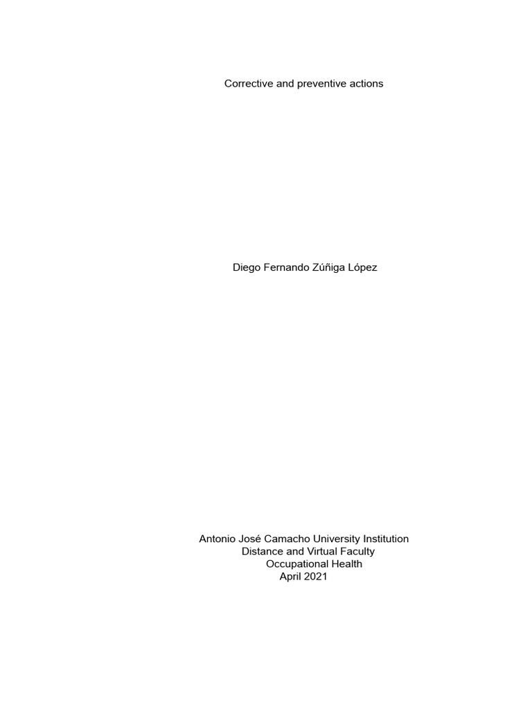Corrective and Preventive Actions in Cleaning Services | PDF ...