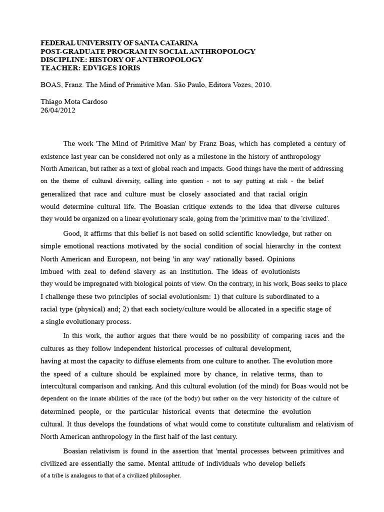 Review of The Mind of the Primitive Human Being_Thiago Cardoso | PDF ...