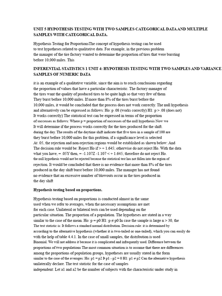 Hypothesis Testing for Proportions | PDF | Hypothesis | Statistics