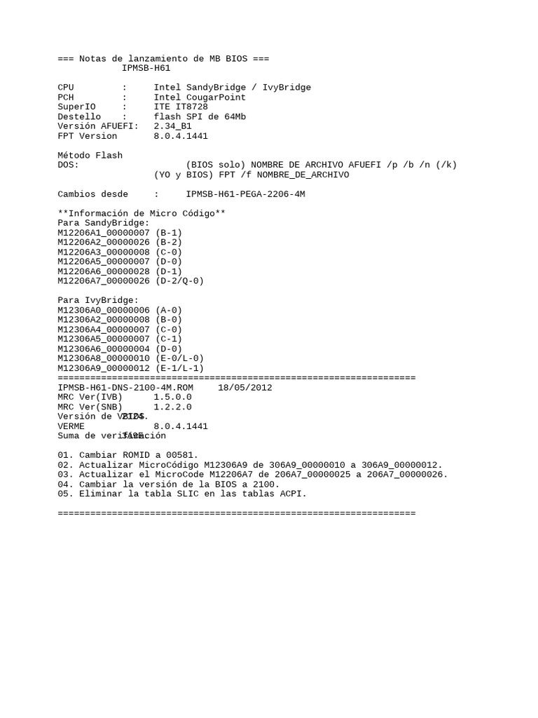 IPMSB H61 DNS - Readme | PDF