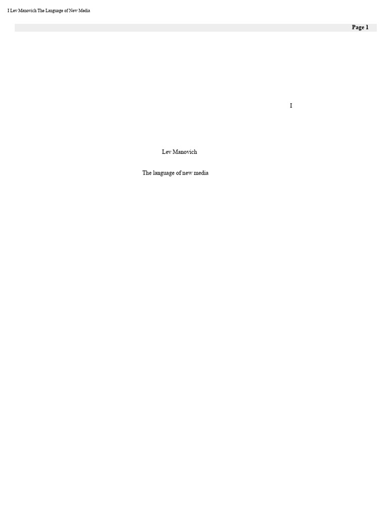 Language of New Media Explained | PDF | Graphical User Interfaces | 3 D ...