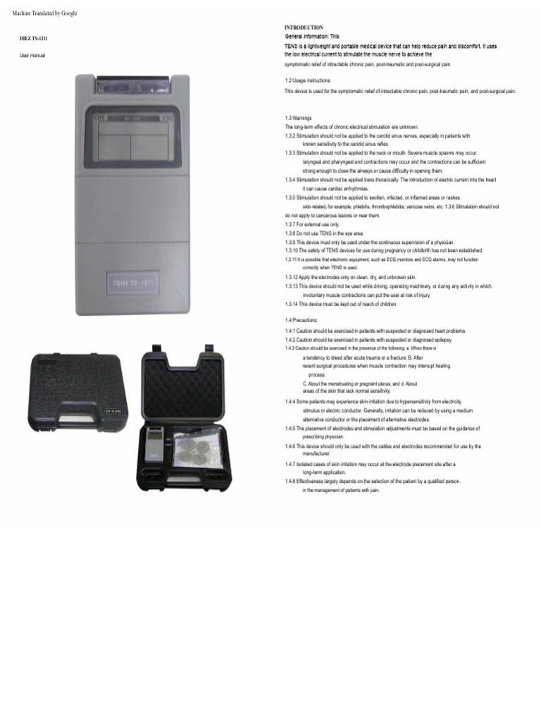 TENS TS-1211 Instruction Manual (EN) | PDF | Electrical Connector